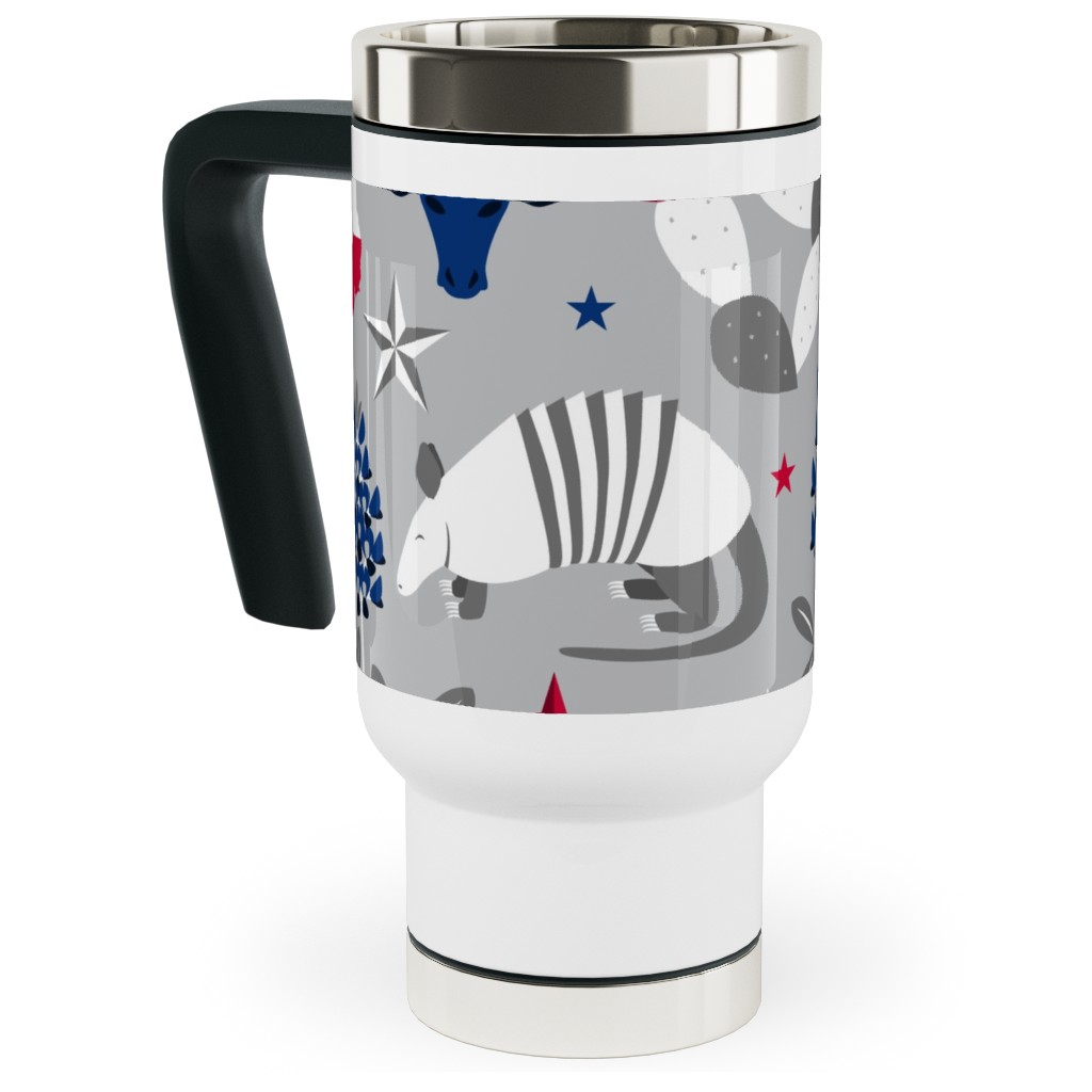 Texas State Symbols - Silver Travel Mug with Handle | Shutterfly